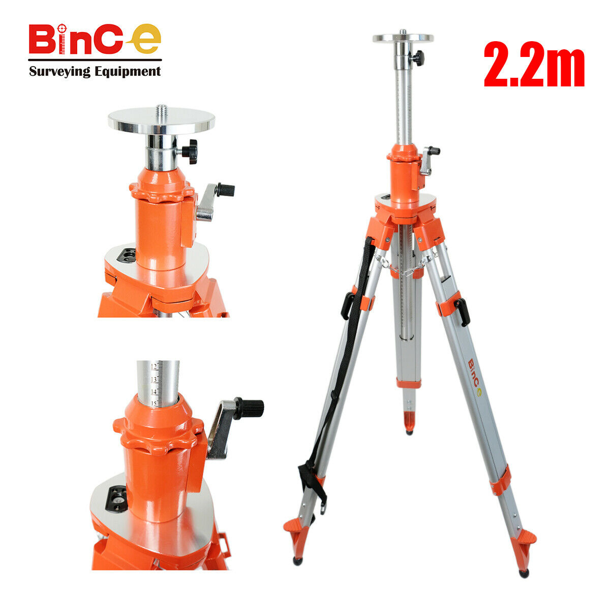 2.2M Heavy Duty Elevating Tripod, Elevator Tripod Survey Laser Level S ...