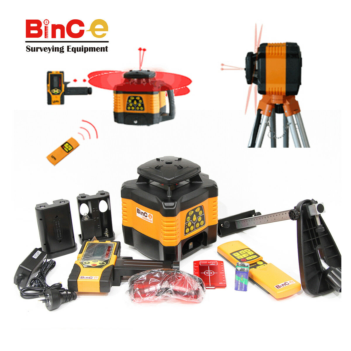 Rotating Rotary Laser Level Dual Axis Grade Electronic Self Leveling T ...