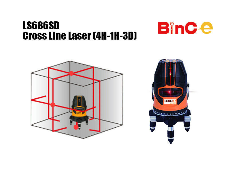 Multi Cross Line Laser Level Rotary Self Leveling Dot 4V1H Tilt Mode L ...