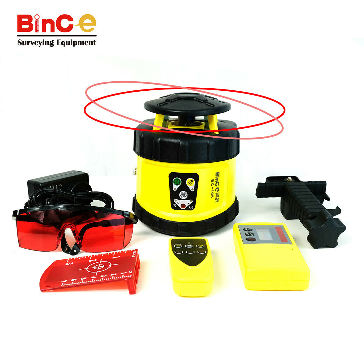 500M Electronic Leveling Rotating Rotary Laser Level Red w Controller ...
