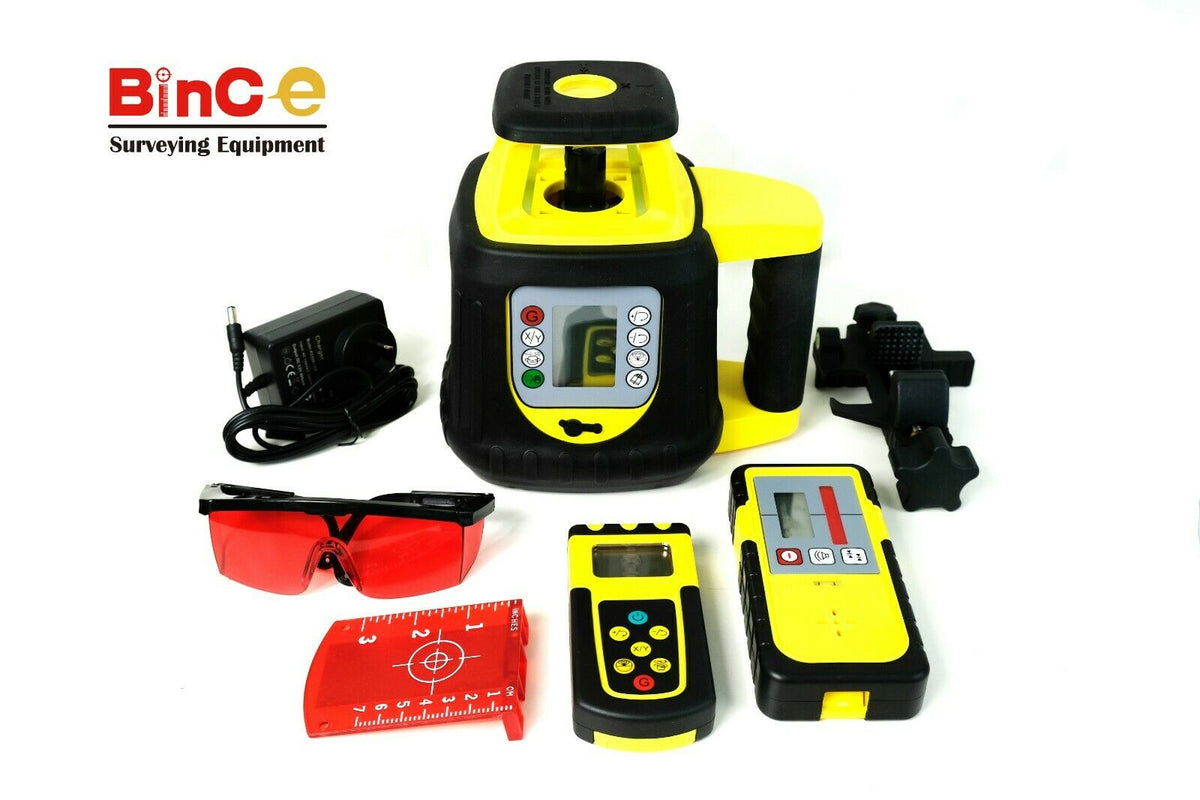 Electronic Leveling Red Rotating Rotary Laser Level w LCD Controller ...