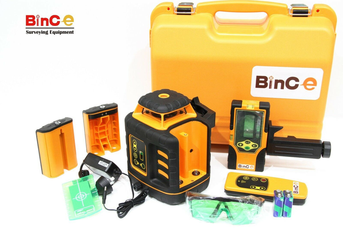 Green Beam Rotary Laser Level Self Leveling Rotating & Receiver & Remo ...
