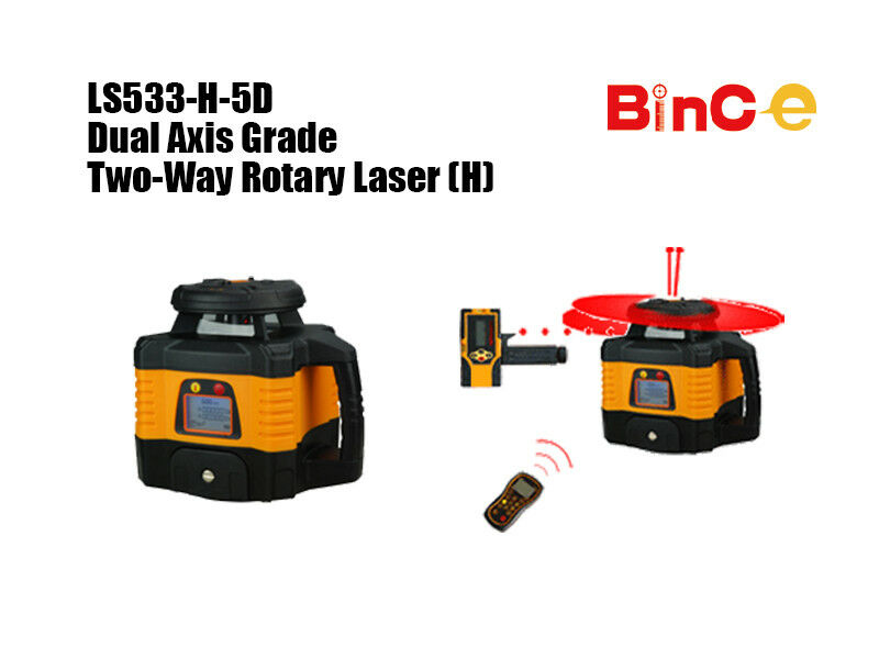 Rotary Laser Level Dual Axis Grade Two-Way LCD Remote Self Leveling Ro ...