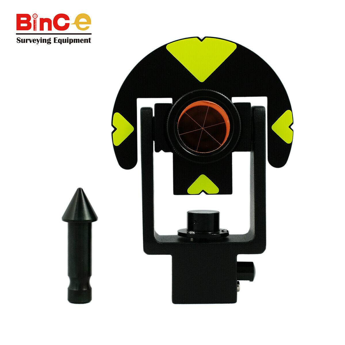 Leica Style 17.5mm Offset Mini Prism Set with Bubble Target Plate Spik ...