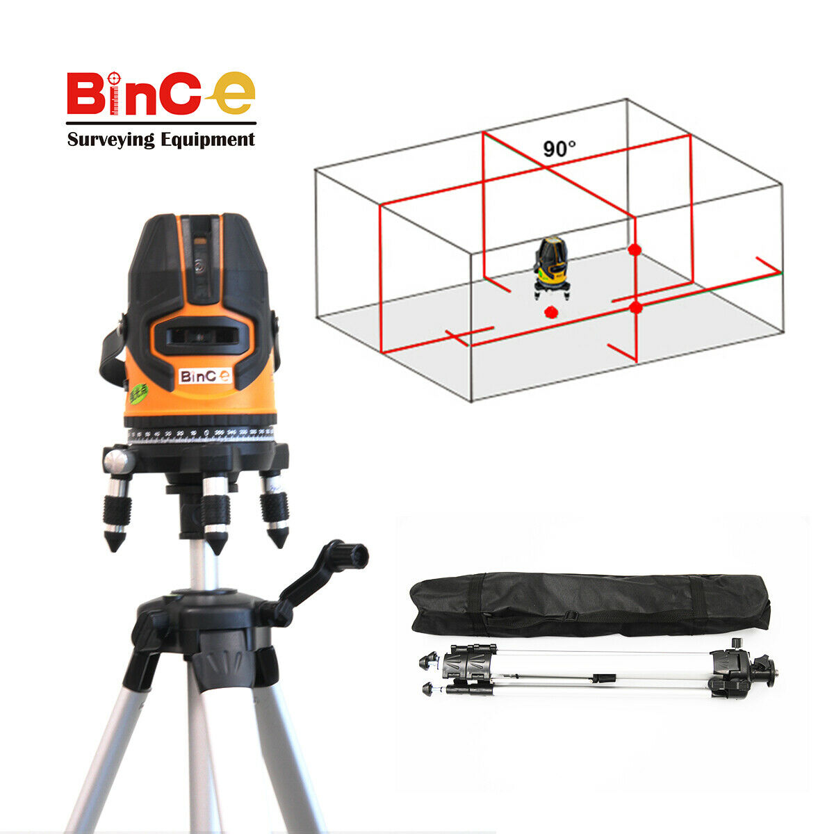Multi Cross Line Laser Level Rotary Self Leveling Dot 4V1H3D Li Batter ...