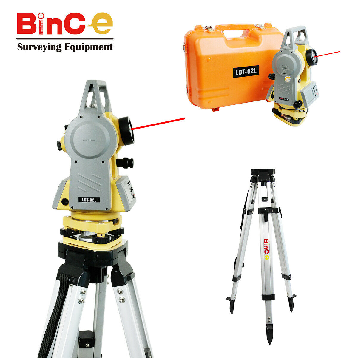 Bince LDT-02L 2'' Laser Electronic Digital Surveying Theodolite with T ...